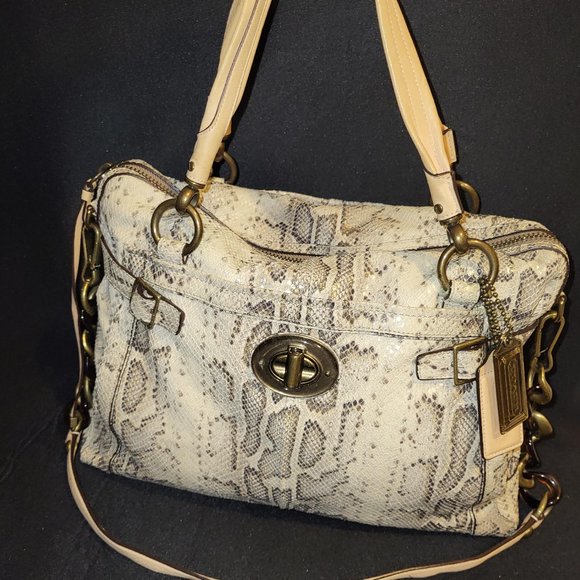 Coach | Bags | Coach Leather Embossed Python Satchel Bag | Poshmark